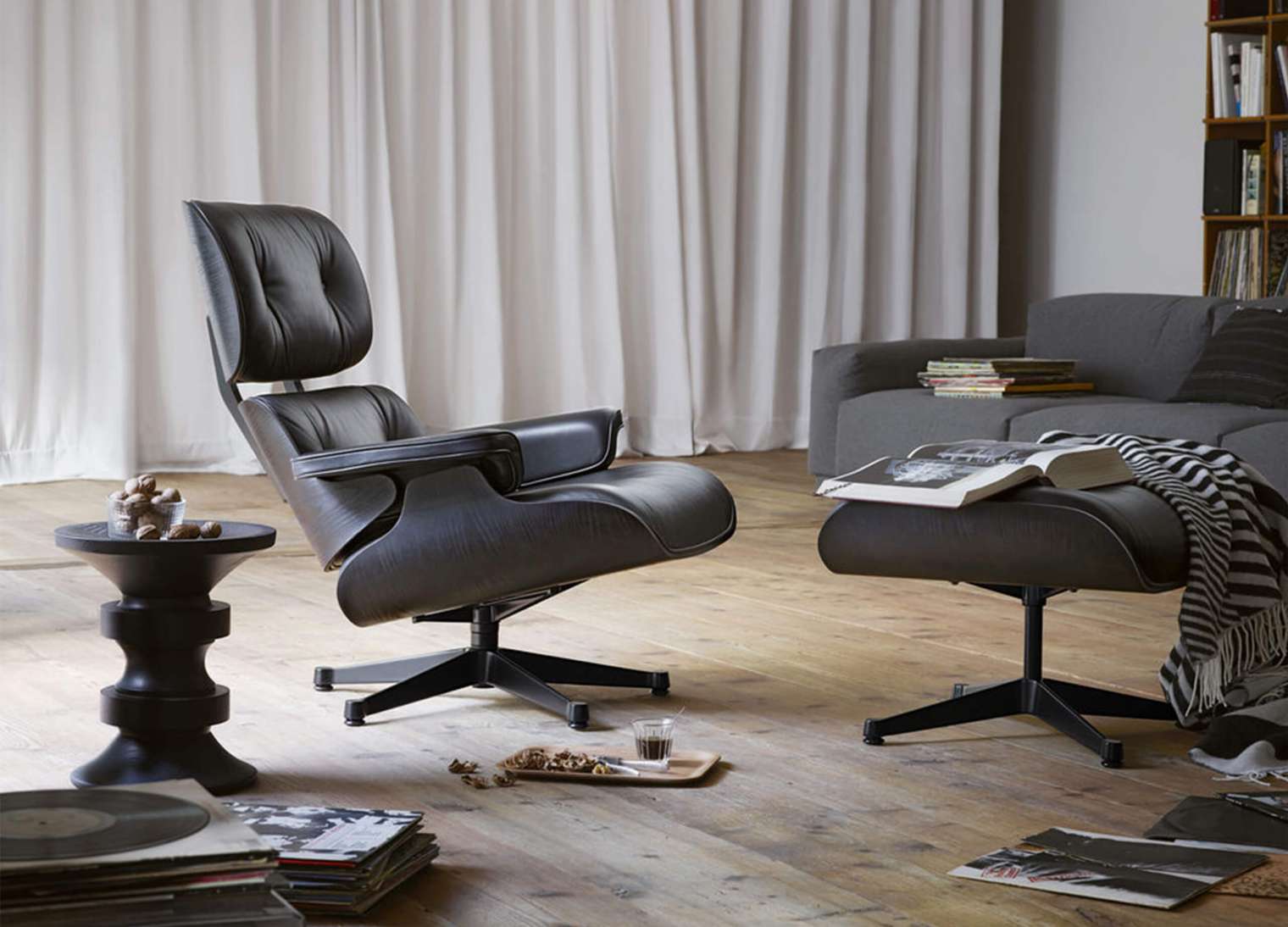 Vitra Lounge Chair Ottoman Black The Qvest Shop